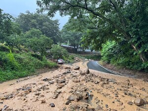 청도 누적강수량 120mm… 구미리 토사 유출, 원리 도로 침수